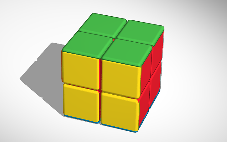 3D design 2x2rubiks cube model - Tinkercad