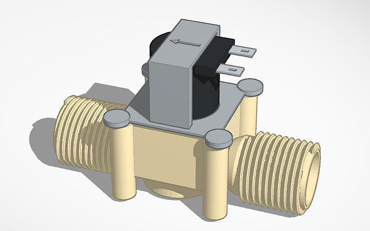 3D design Solenoid Valve - Tinkercad