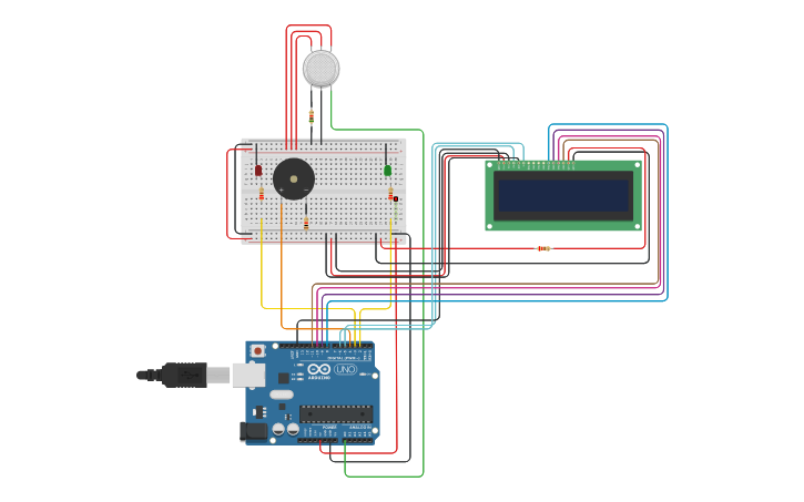 Circuit design GAS DETECTOR - Tinkercad
