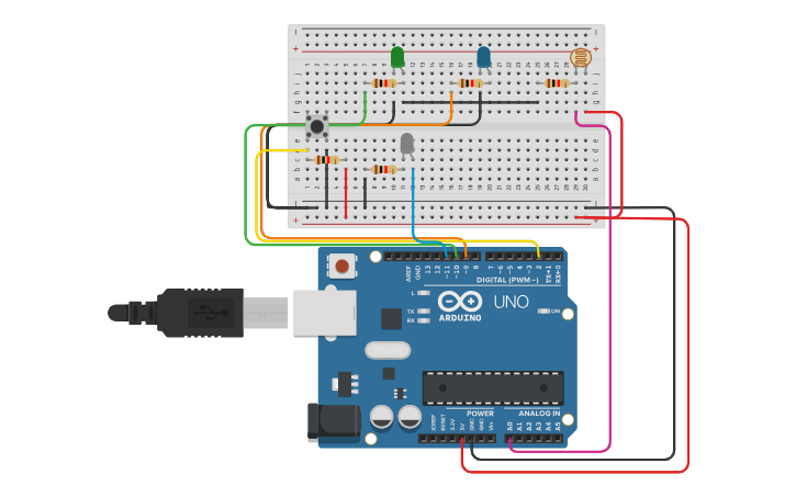 Circuit design Input and Output Project - Tinkercad