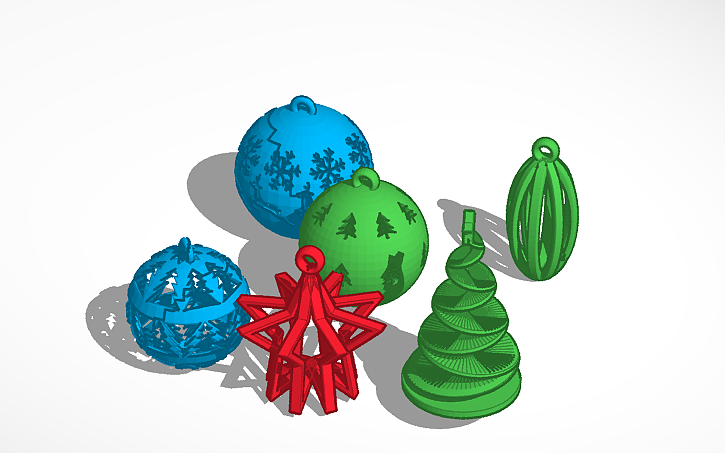 3D design Tree Ornaments - Tinkercad