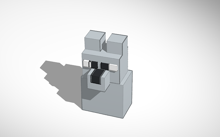 3D design Minecraft Wolf Face! (Block Editon!) - Tinkercad