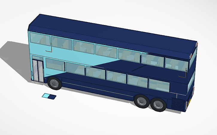 3D design Excelsior Double decker Bus long - Tinkercad
