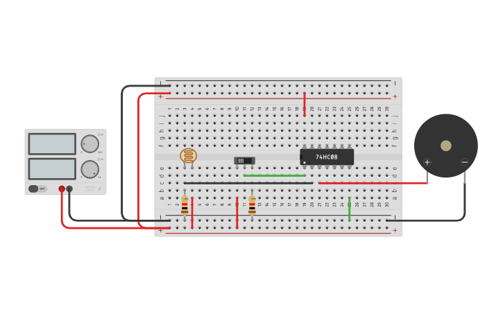 Circuit Design Burglar Alarm Using And Gate And Ldr Tinkercad