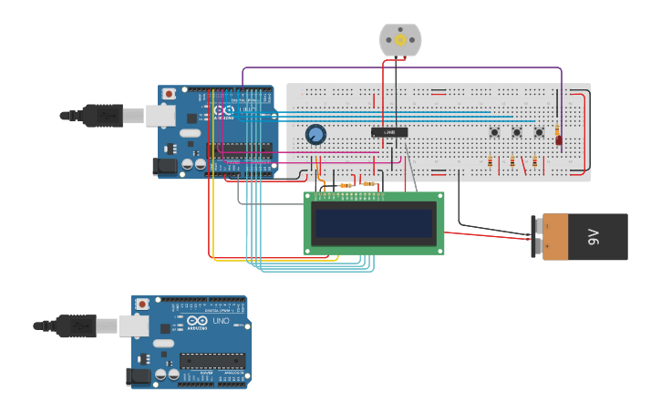 Circuit design elevador 3 pisos - Tinkercad