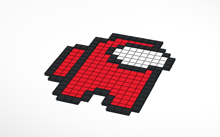 3D design Pixel art Among Us - Tinkercad