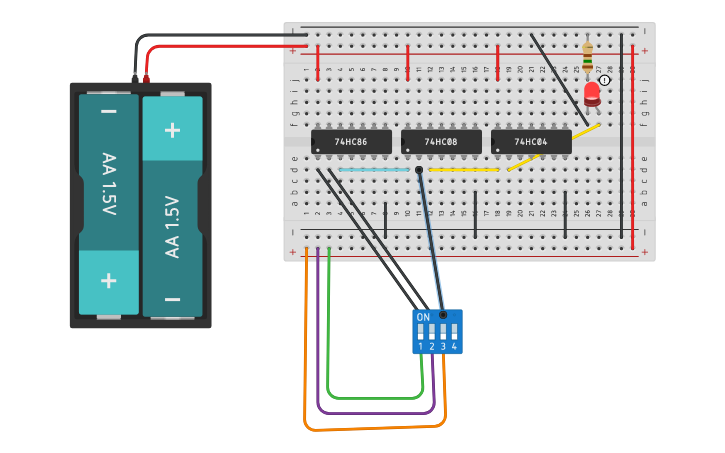 Circuit design Copy of Basic Logic Circuit Starter - Tinkercad