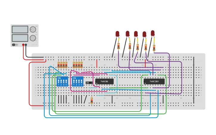 Circuit Design 4 Bit Adder Subtractor Composite Unit Tinkercad
