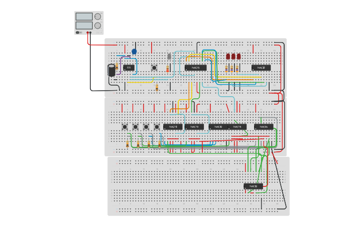 Circuit design 74HC75 - Tinkercad
