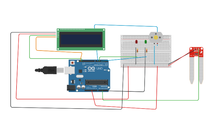 Circuit design soil Humidity Sensor - Tinkercad