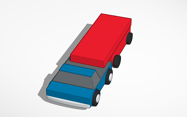 3D design Extra fast Keyboard controlled truck with trailer - Tinkercad
