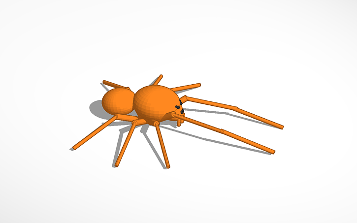 3D design spitting spider - Tinkercad