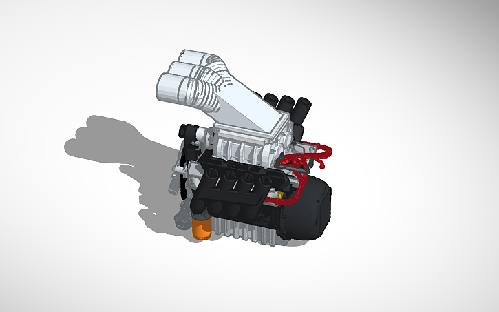 3D design f supercharged V8 Hemi engine (ported) - Tinkercad
