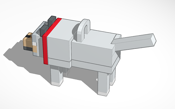 3D design Minecraft Dog - Tinkercad