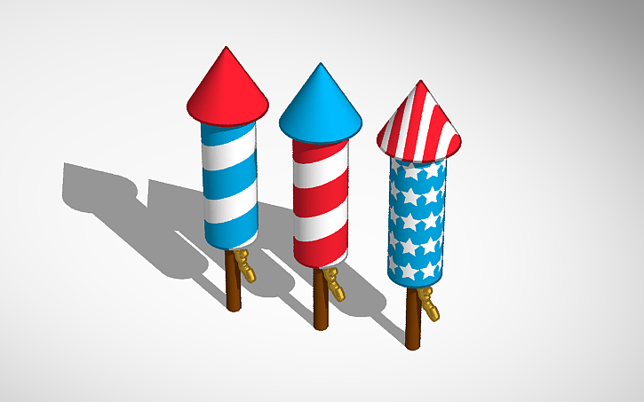 3D design 4th July Fireworks - Tinkercad