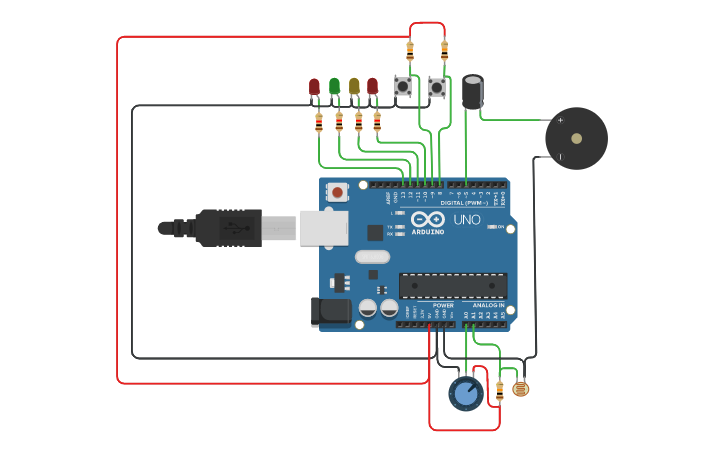 Circuit design Arduino/CHEPINO Demo Shield - Tinkercad