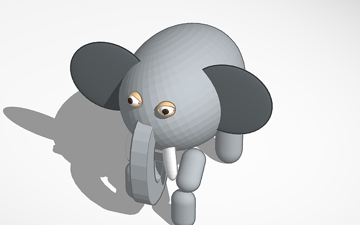 3D design 98P Elephant - Tinkercad