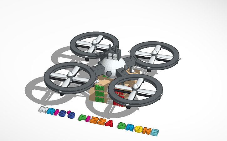 3D design Pizza Drone V.1.0 - Tinkercad