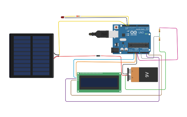 Circuit design Panel solar - Tinkercad