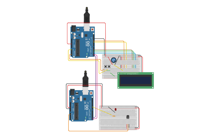 Circuit design KOMUNIKASI SERIAL - Tinkercad