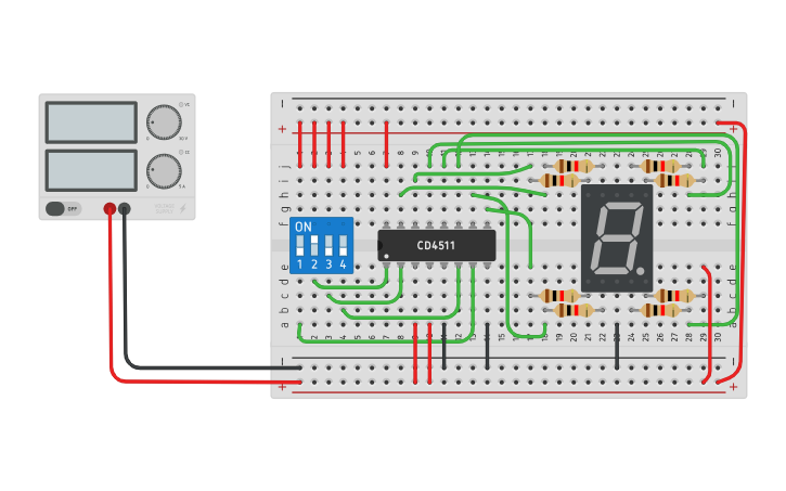Circuit design Display 7 segmenti - Marchetta - Tinkercad