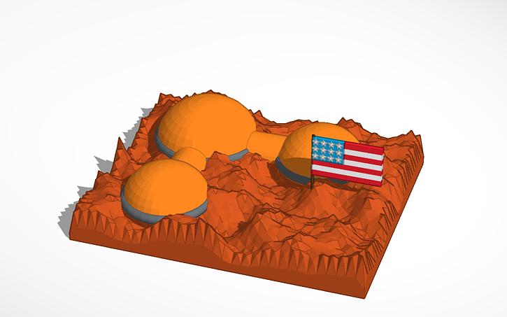 3D design base of Mars settlement - Tinkercad