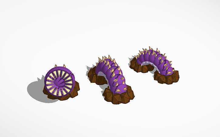 3D design MONSTER WORM - Tinkercad