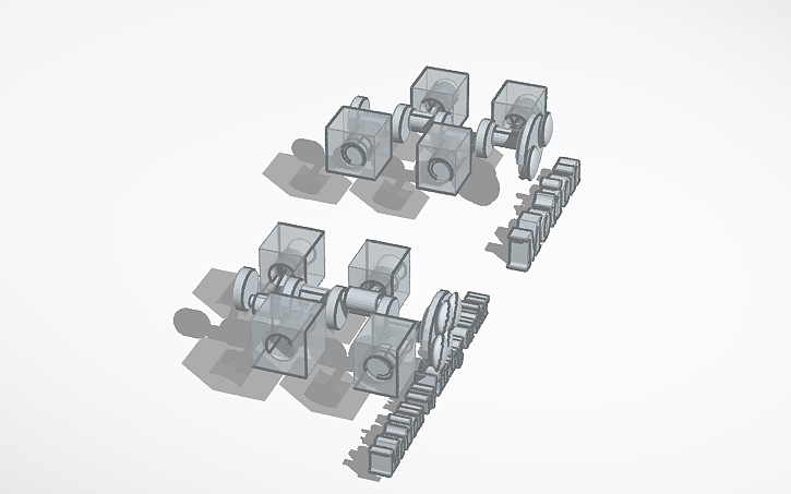 3D design 4 cylinder engine physics - Tinkercad
