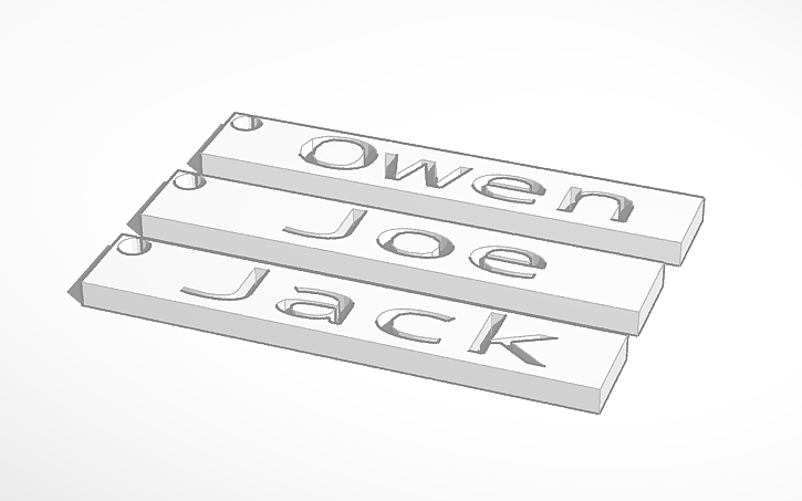 3D design name tags - Tinkercad