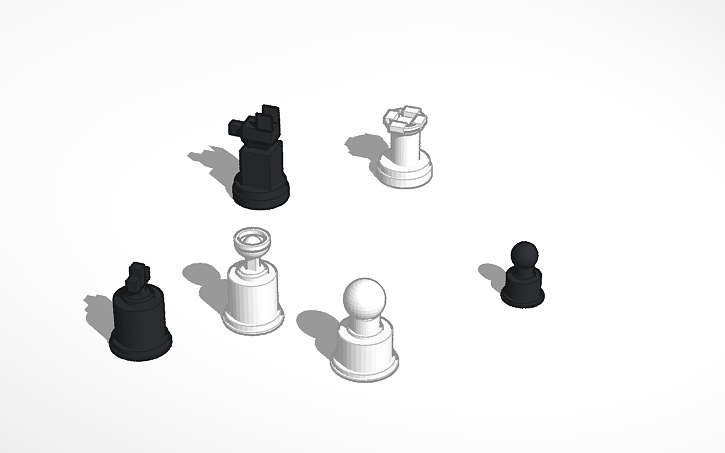3D design Chess Pieces - Tinkercad