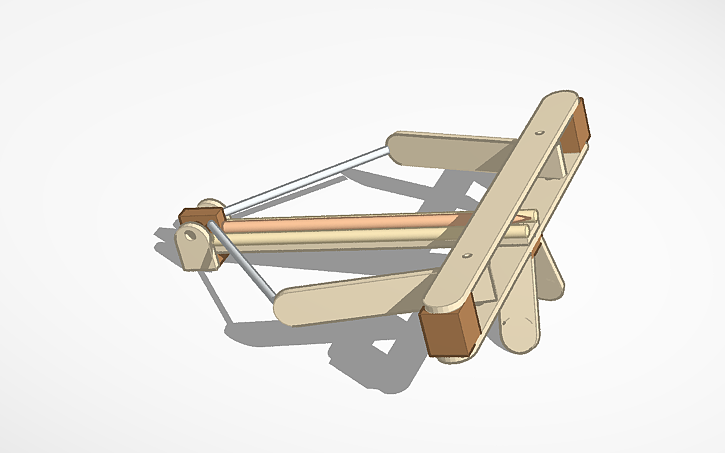 3D design Working Popsicle Stick Ballista Catapult (SimLab) - Tinkercad