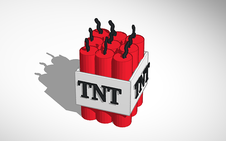 3D design TNT block - Tinkercad