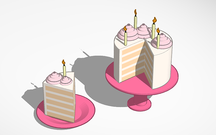 3D design Rose Birthday Cake - Tinkercad