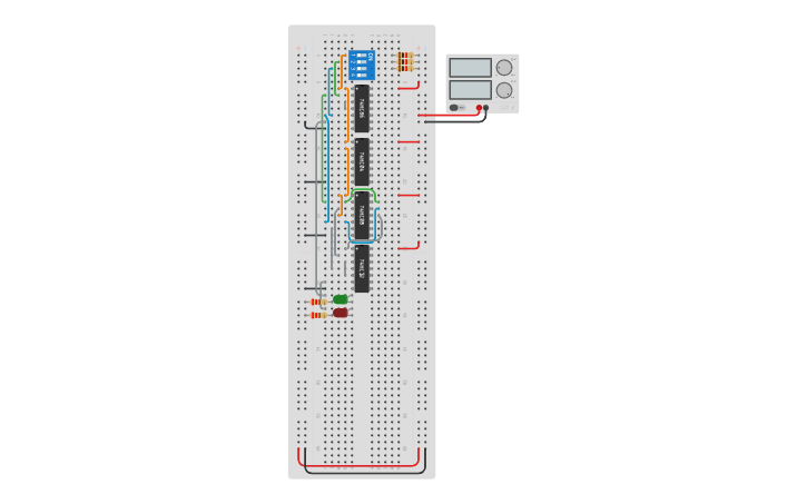 Circuit design 2-Bits Full Substractor - Tinkercad