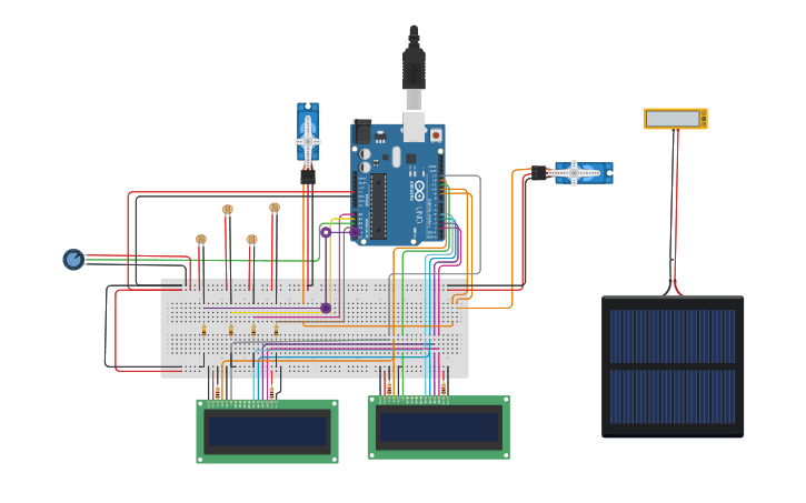 Circuit design dual axis solar tracking system - Tinkercad