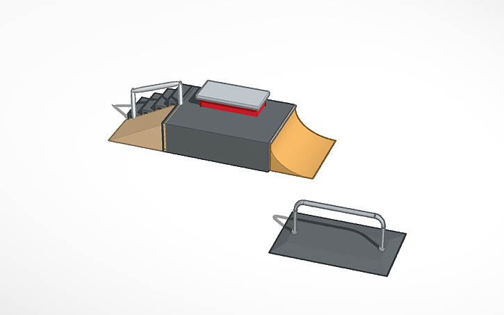 3D design Tech deck ramp - Tinkercad