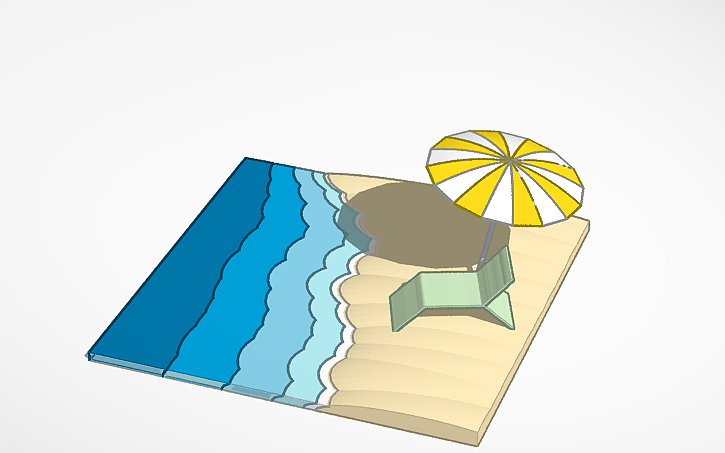 3D design beach - Tinkercad