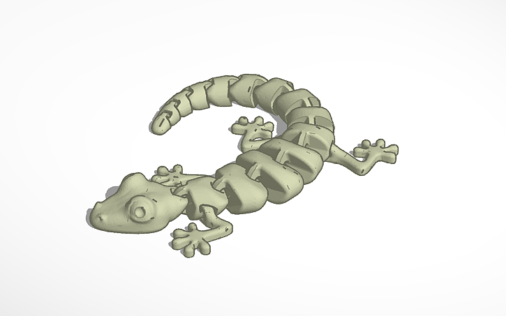 3D design articulated lizard 3D printable - Tinkercad