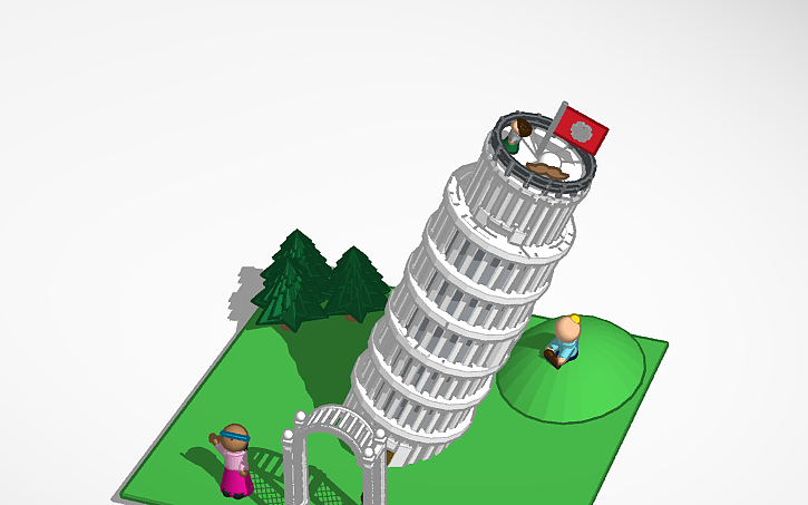 3D design The Leaning Tower of Pisa - Tinkercad