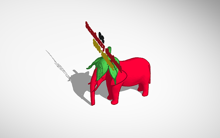 3D design Strawberry elephant steal a brainrot - Tinkercad