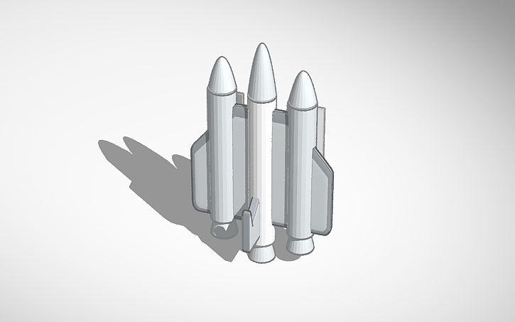 3D design keyholder rocket model - Tinkercad