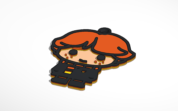 3D design llavero Ron Weasley a 4 colores - Tinkercad