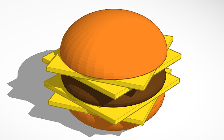 3D design MEGA DOUBLE CHEESE-BURGER - Tinkercad