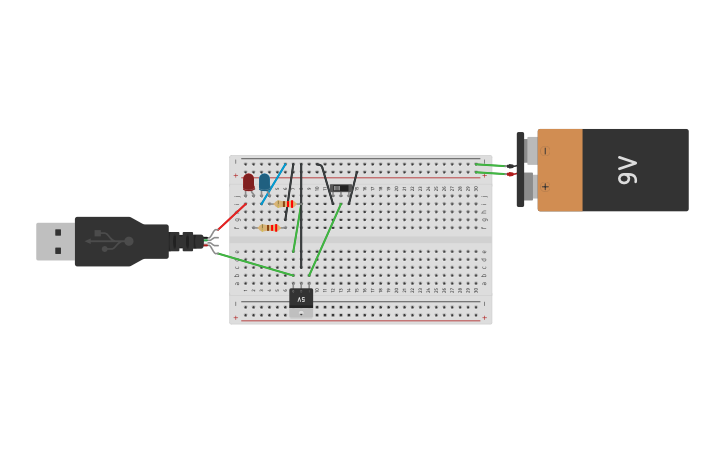 Circuit design PowerSip 5V USB charger - Tinkercad