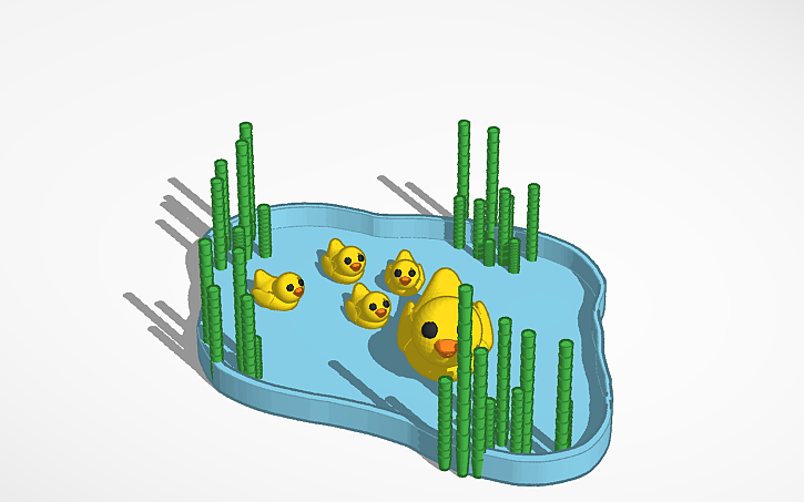 3D design POND WITH DUCKS IN IT - Tinkercad