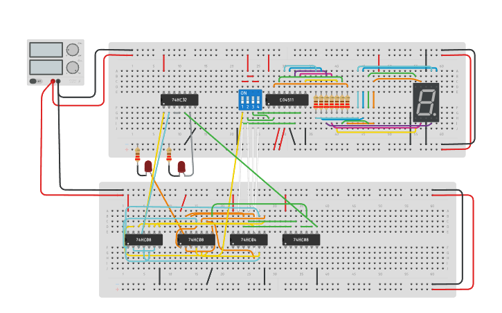 Circuit design tp2 sis digitales mod7 - Tinkercad