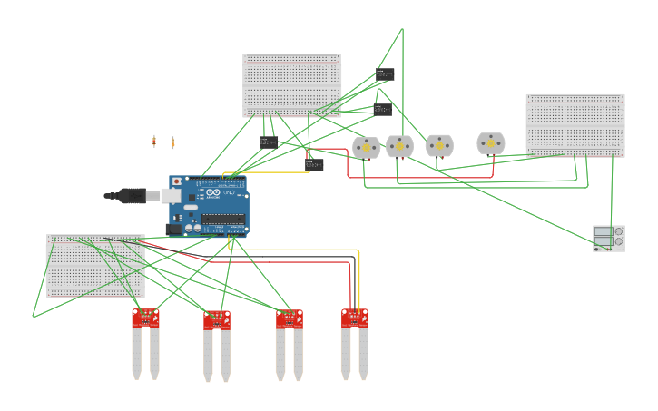 Circuit design Automatic Plant Watering System - Tinkercad