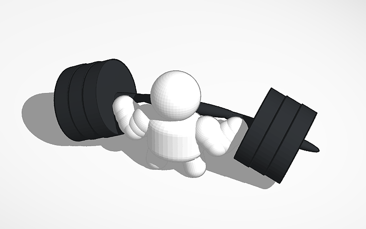 3D design jacked guy lifting 1000kg - Tinkercad