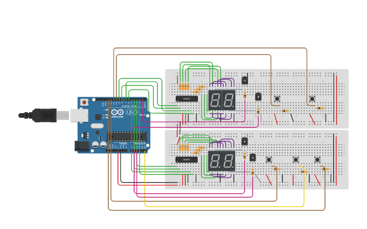 Circuit design Scoreboard [v1.0] - Tinkercad
