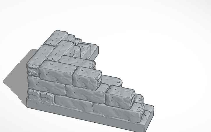 3D design Stone Wall Corner - pieces - Tinkercad